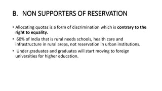 Reservation policies in india presentation | PPT