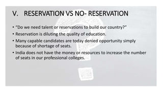 Reservation policies in india presentation | PPTX