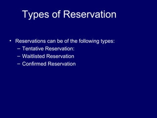 Reservations | PPT