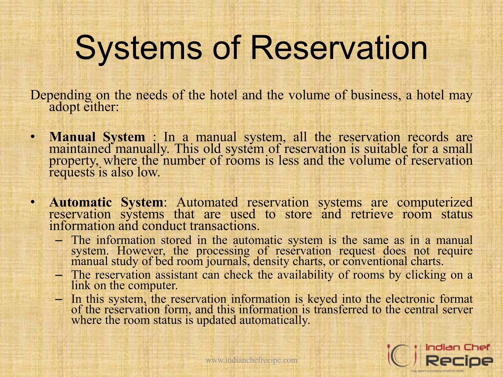 RESERVATION IN HOTEL | PPTX