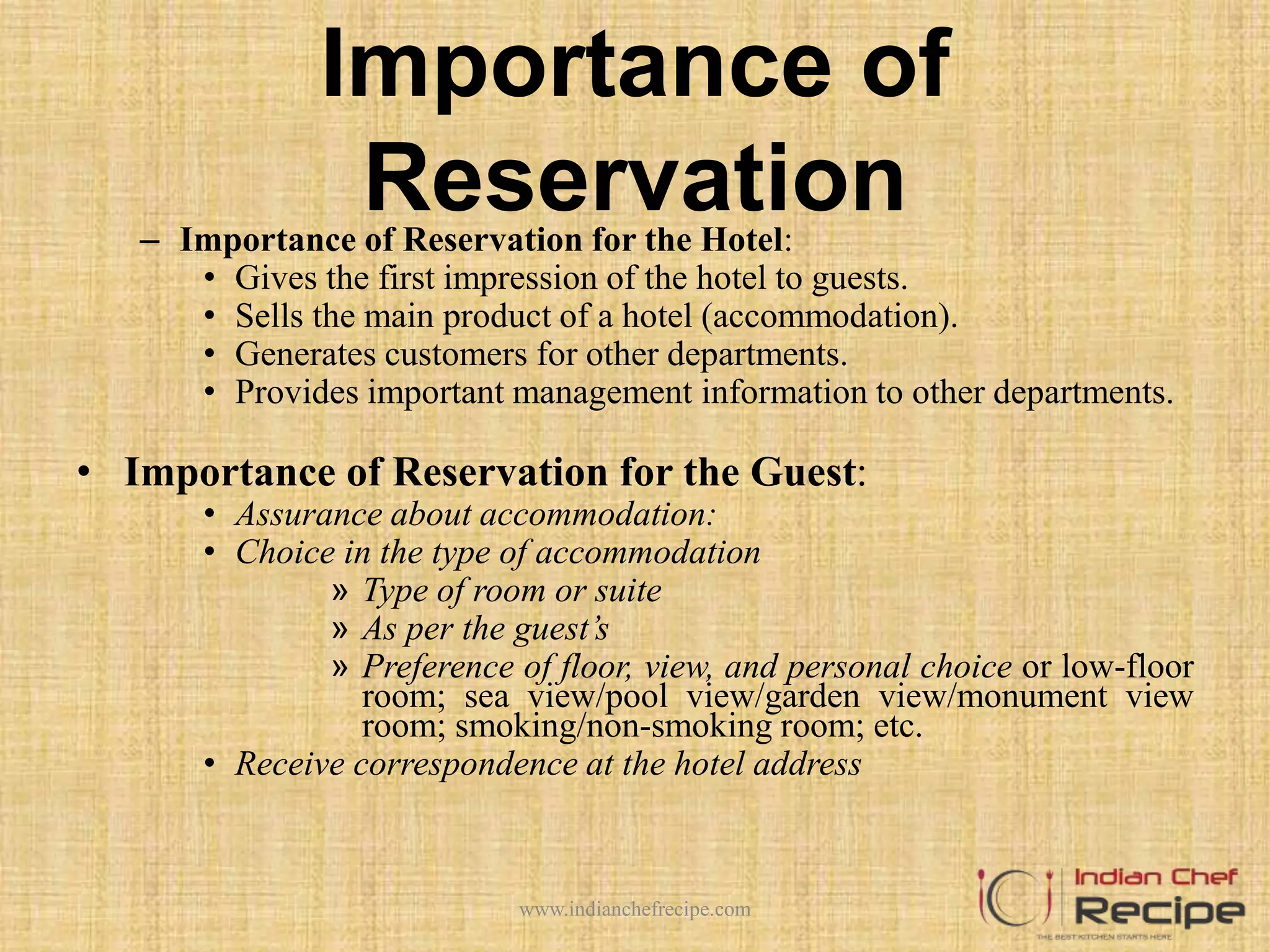 RESERVATION IN HOTEL | PPTX