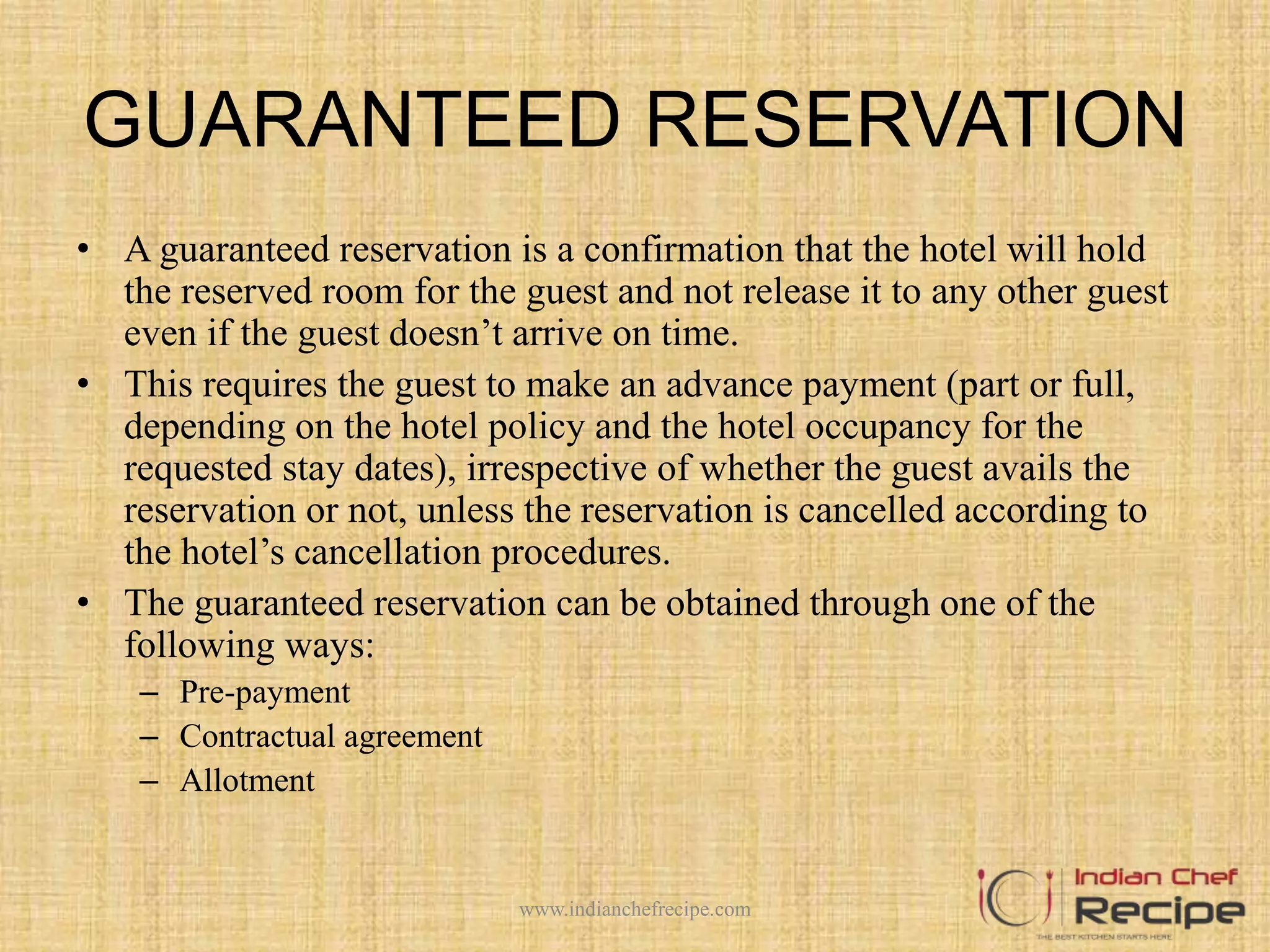 RESERVATION IN HOTEL | PPTX