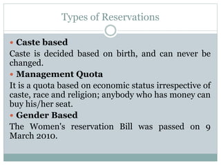 Reservation system | PPTX