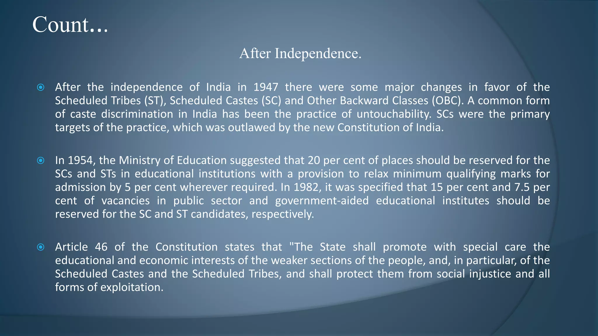 Reservation system in India | PPTX