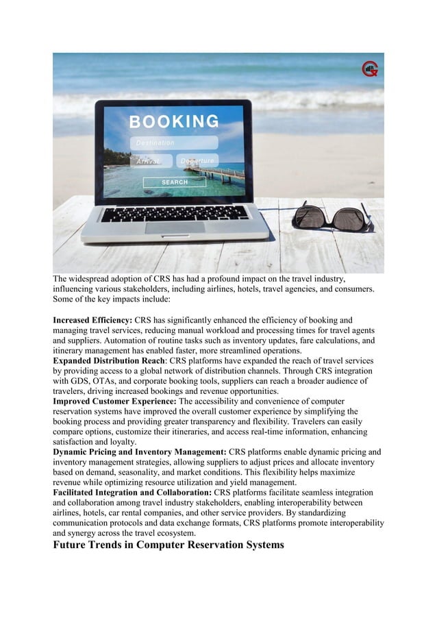 Computer Reservation Systems: Evolution, Functionality, Impact and ...