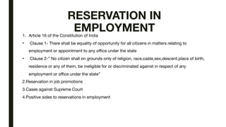Reservation systems in India | PDF