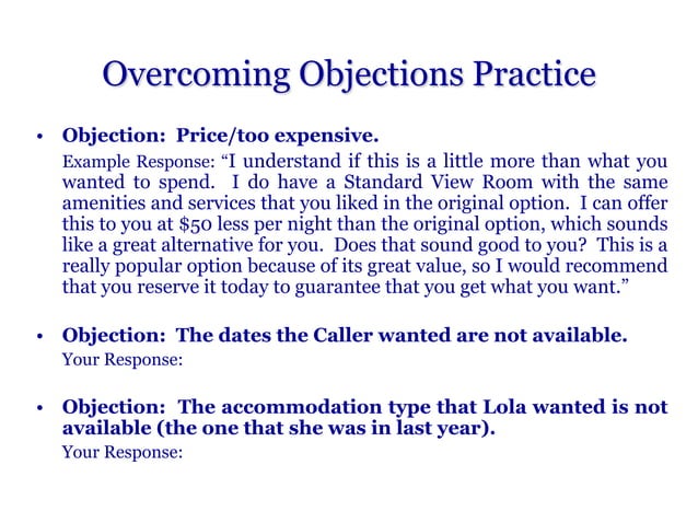 Reservation Training | PPSX