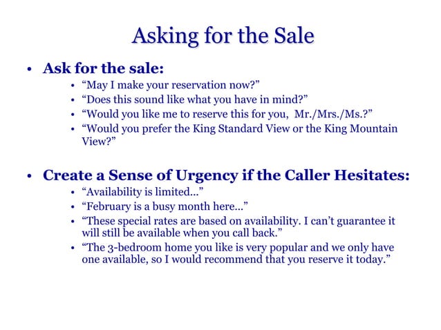 Reservation Training | PPSX