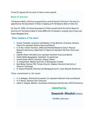 Reserve Bank Of India | DOC