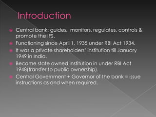 Reserve bank of india | PPTX
