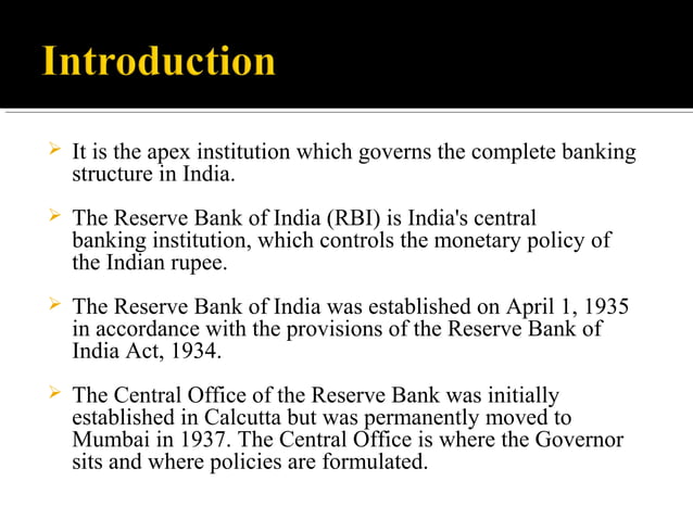 Reserve bank of india | PPT
