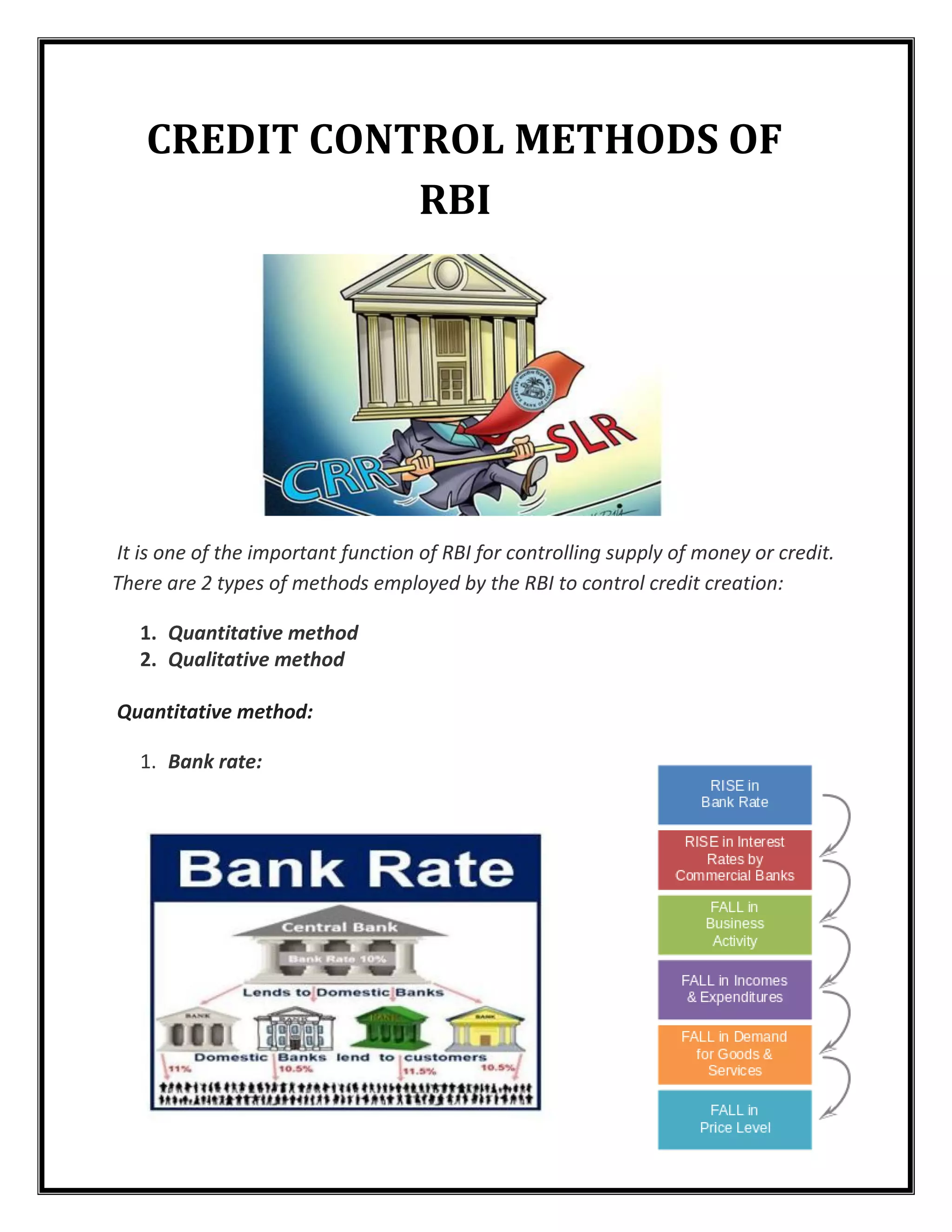 Role of RBI in Control of Credit - Economics Project Class 12 (2019-20 ...