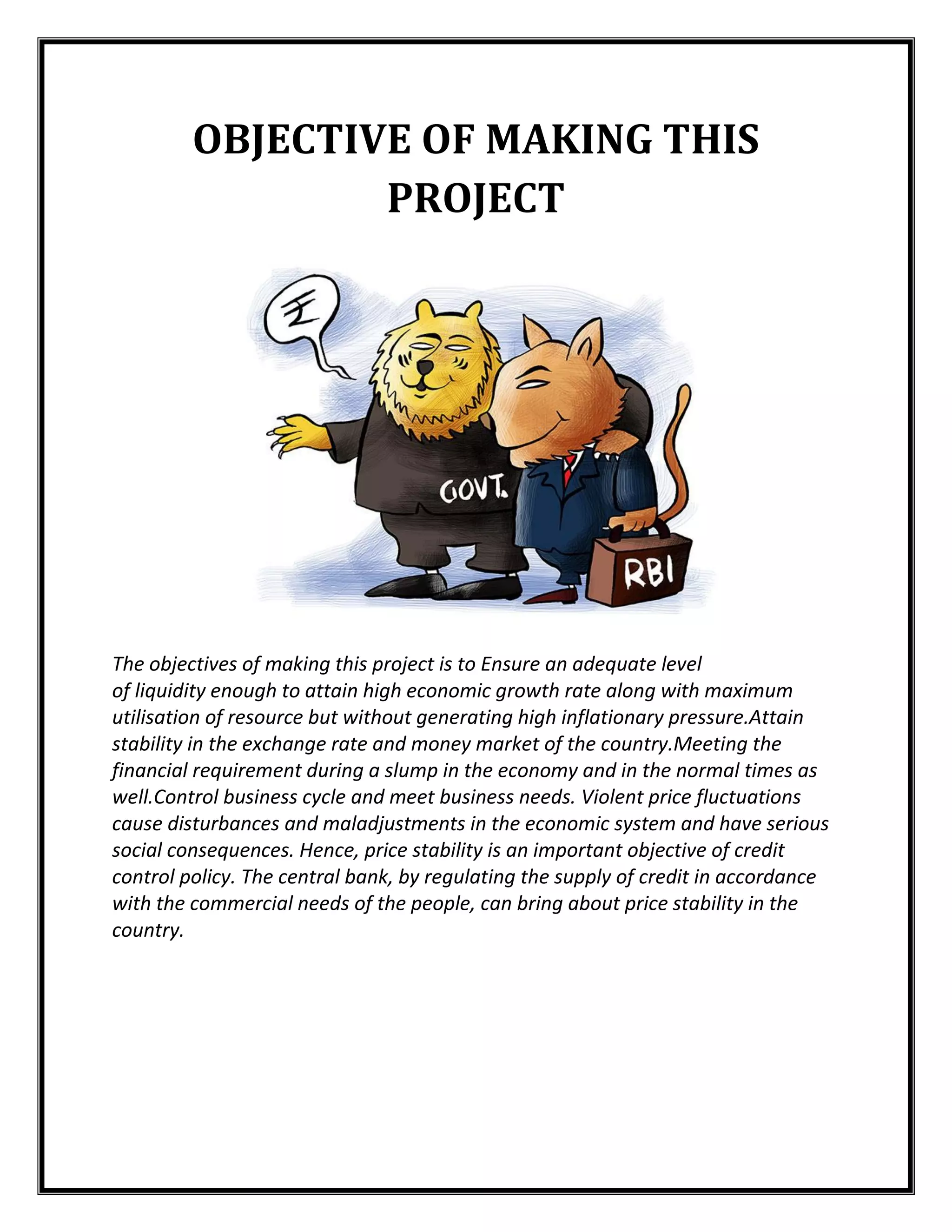 Role of RBI in Control of Credit - Economics Project Class 12 (2019-20 ...