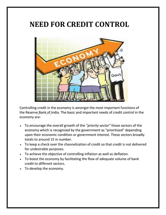 Role of RBI in Control of Credit - Economics Project Class 12 (2019-20 ...