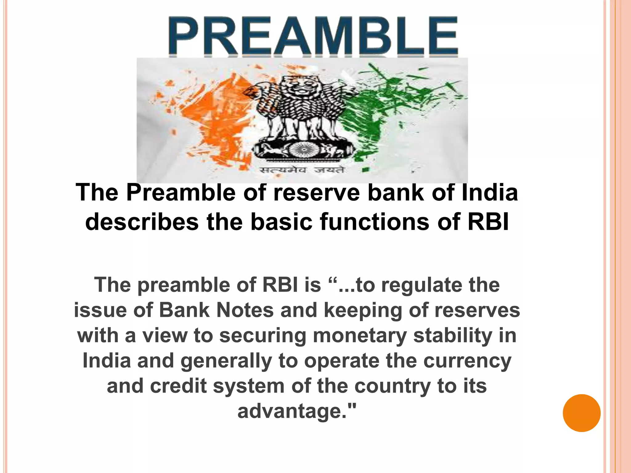 Reserve bank of india (RBI) | PPTX