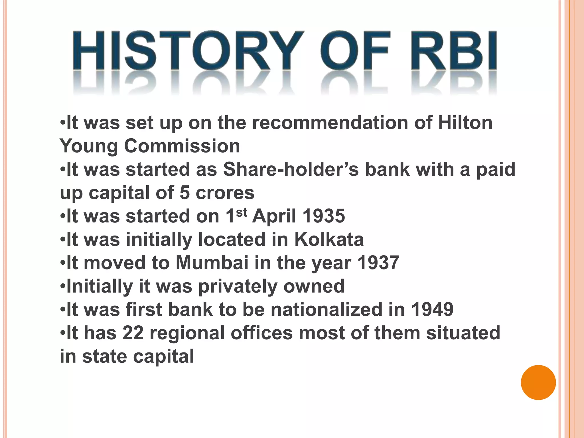 Reserve bank of india (RBI) | PPTX