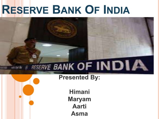 Reserve bank of india (RBI) | PPTX