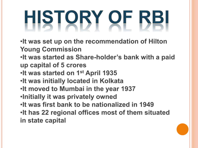 Reserve bank of india (RBI) | PPTX