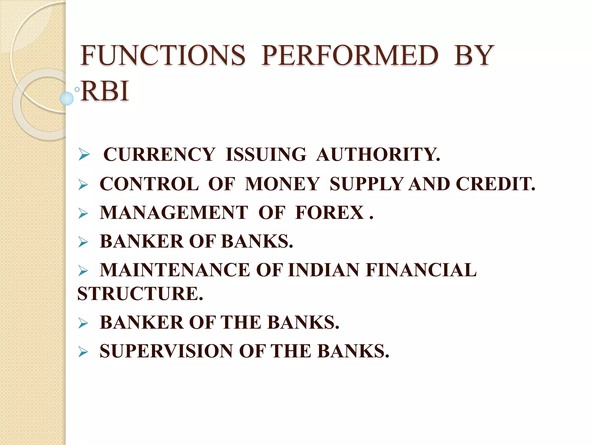 Reserve bank of india (rbi) | PPTX