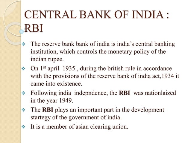 Reserve bank of india (rbi) | PPT