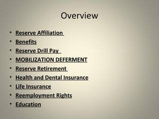 Reserve brief 2012 | PPT