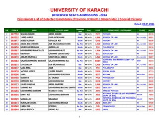 reserved-seats-2024.pdf karachi university | PDF