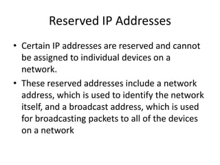 Reserved ip addresses | PPT