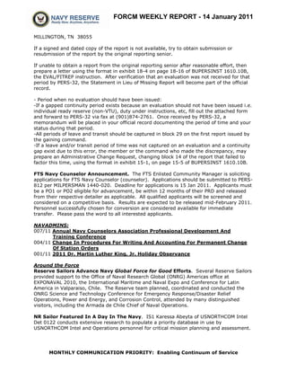 Reserve force weekly 14 january 11 | PDF