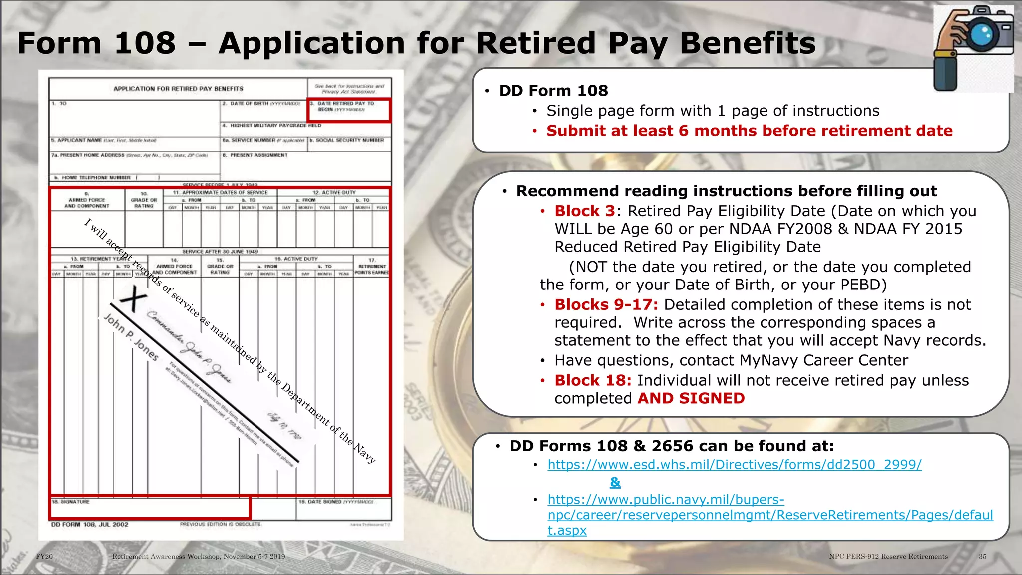 Reserve Retirement Awareness Workshop | PPTX