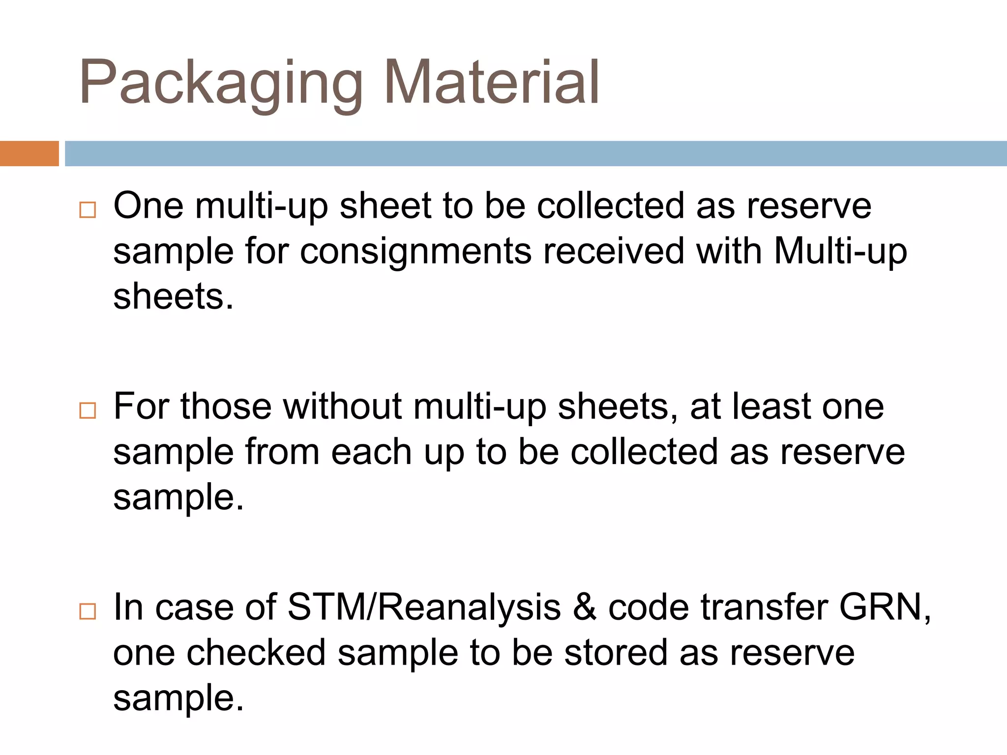 Reserve sample maintenanace | PPT