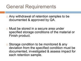 Reserve sample maintenanace | PPT