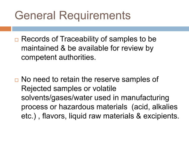 Reserve sample maintenanace | PPT