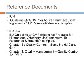 Reserve sample maintenanace | PPT