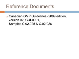 Reserve sample maintenanace | PPT