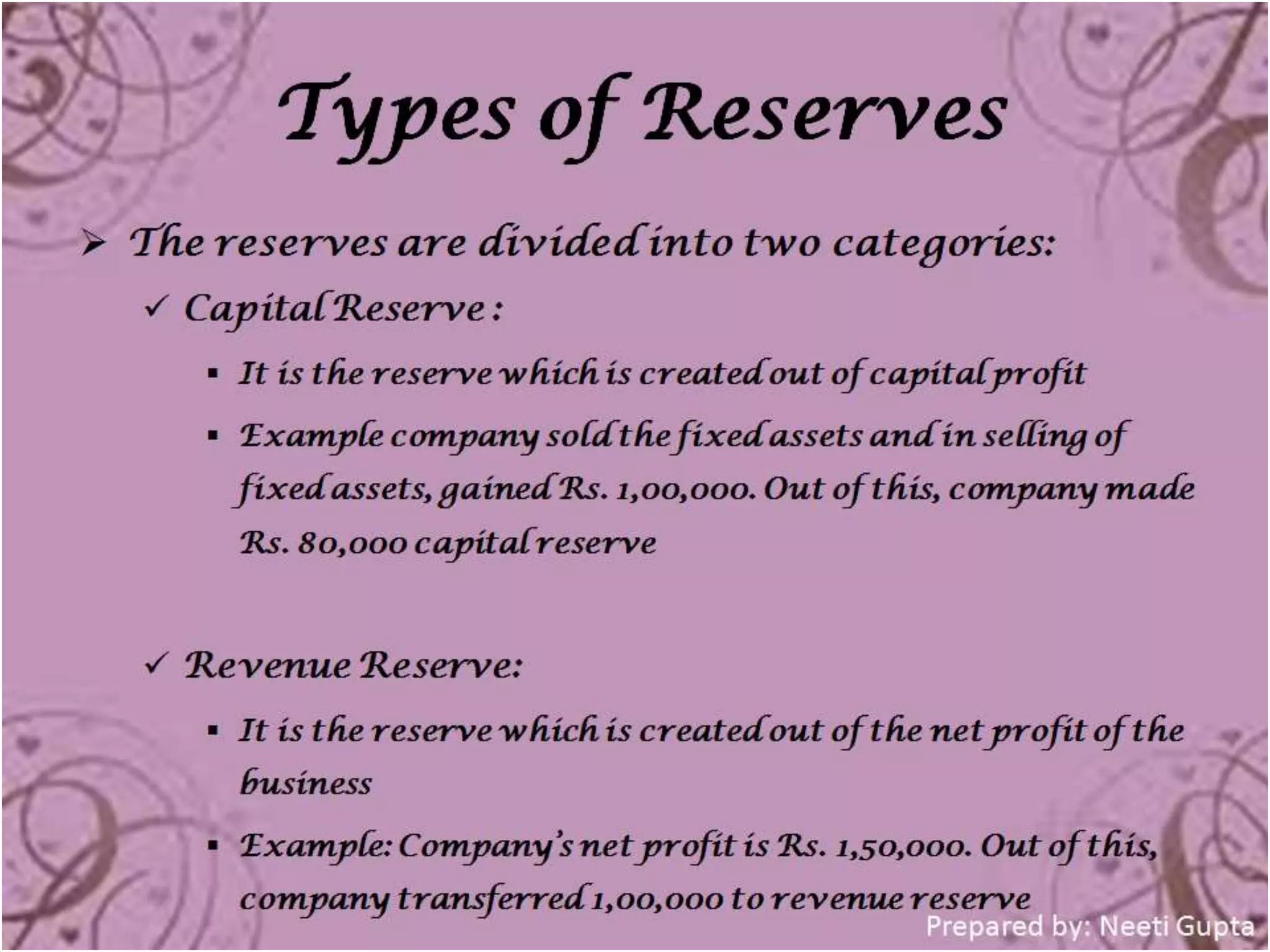Reserves and Provisions | PPTX