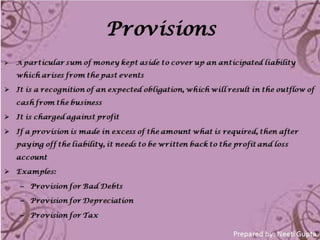 Reserves and Provisions | PPTX
