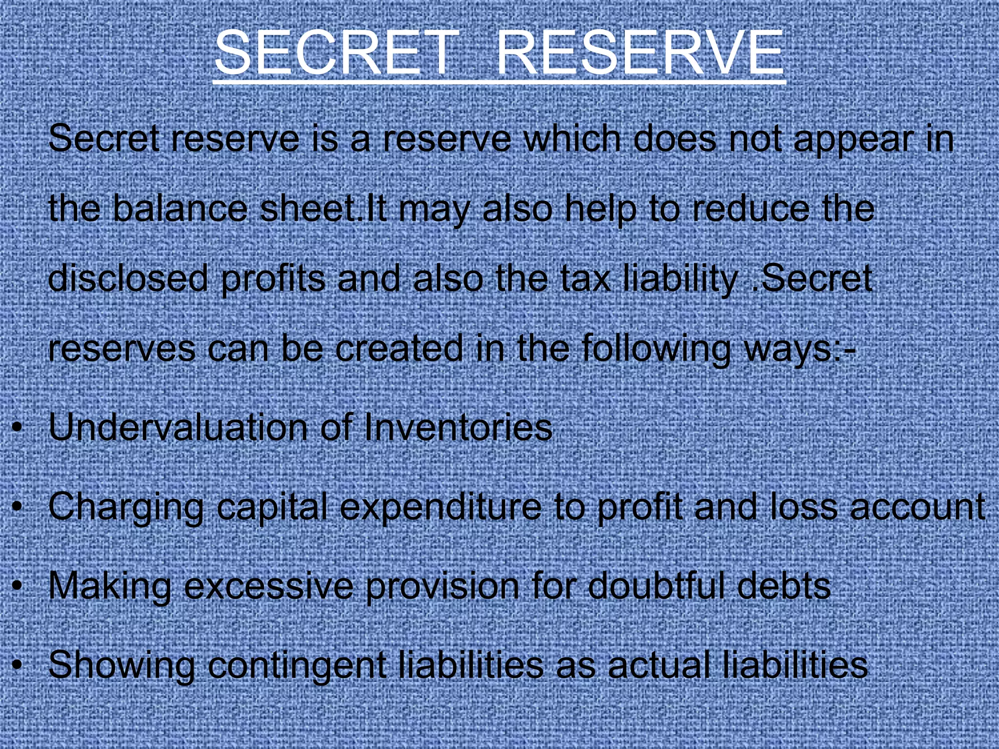 Reserves and provisions | PPTX