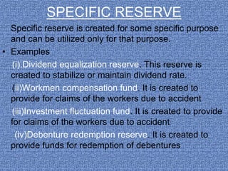 Reserves and provisions | PPTX