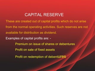 Reserves and provisions | PPTX