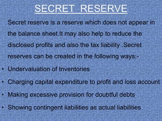 Reserves and provisions | PPTX