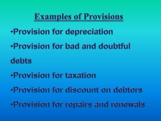 Reserves and provisions | PPTX