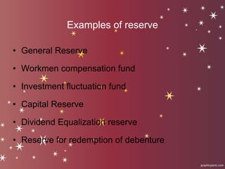 Reserves and provisions | PPTX