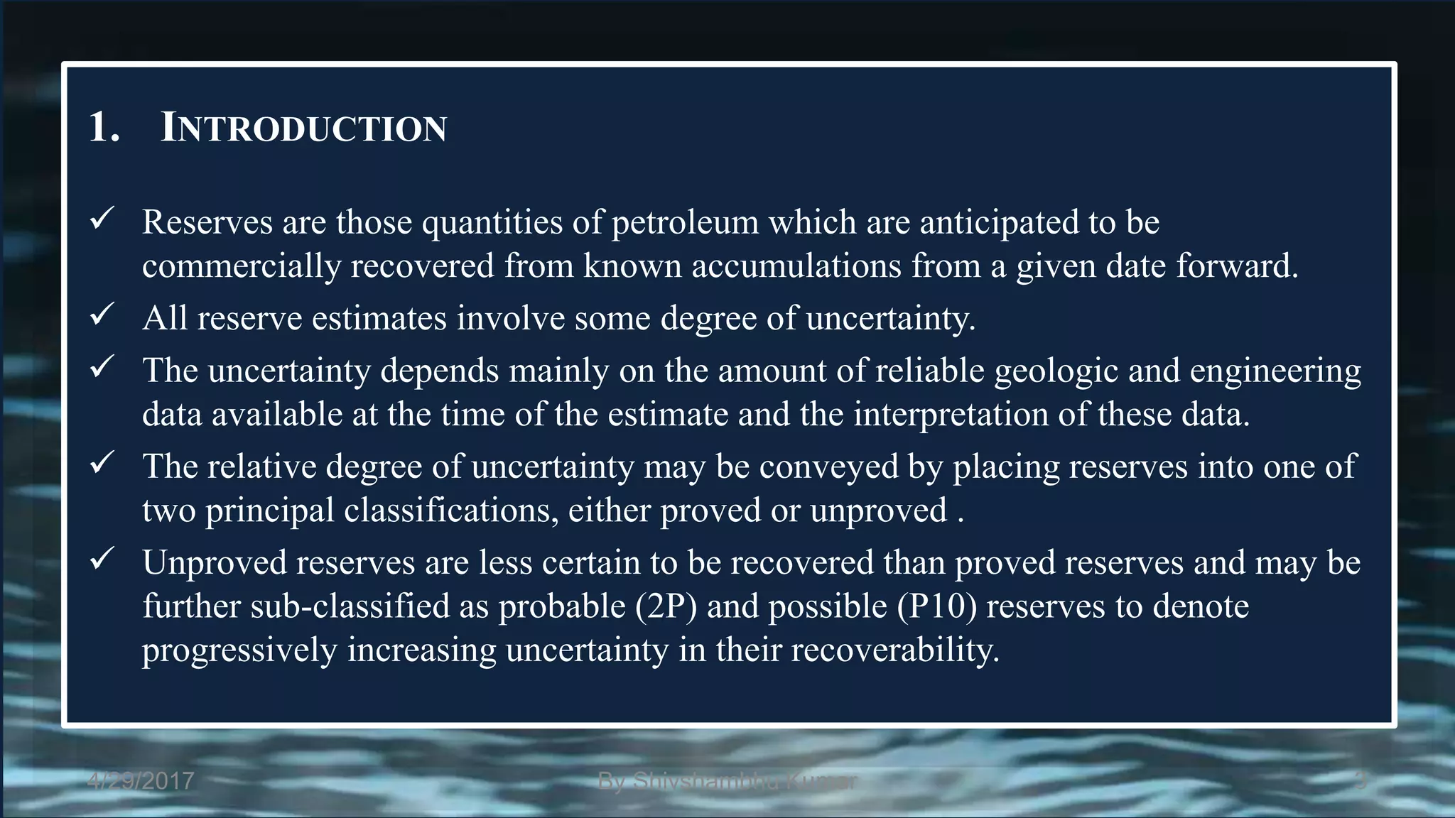 Reserves estimation (Volumetric Method) | PPTX