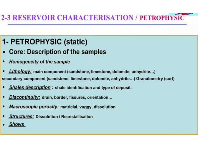 Reservoir characterization | PPTX