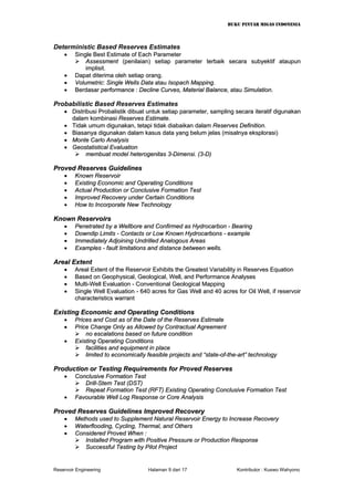 Buku Pintar MIGAS INDONESIA - Reservoir Engineering | PDF