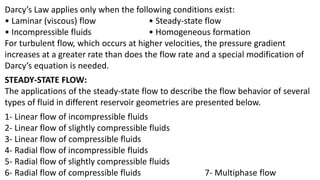 Reservoir Engineering ( fluid flow in porosity) | PDF