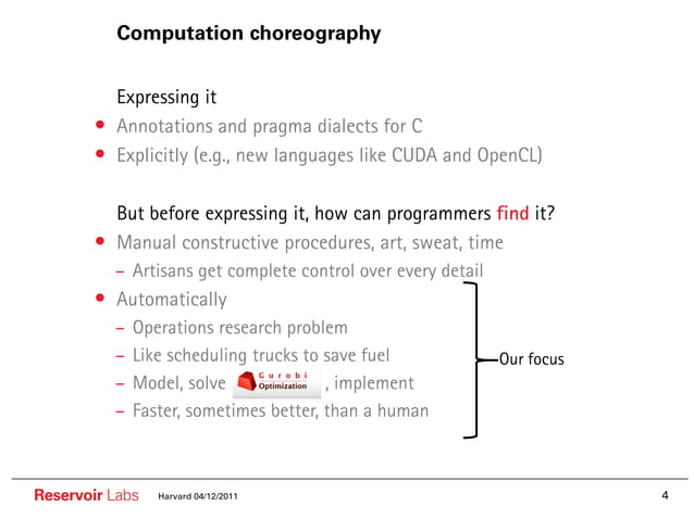 [Harvard CS264] 13 - The R-Stream High-Level Program Transformation Tool / Programming GPUs ...