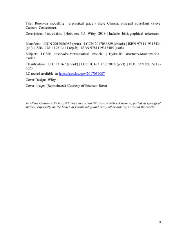 Reservoir modelling | DOCX