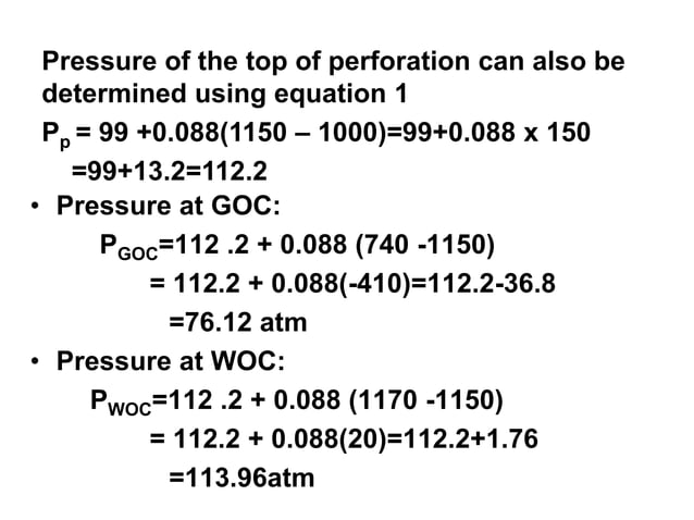 Reservoir pressure measurements 1 | PDF