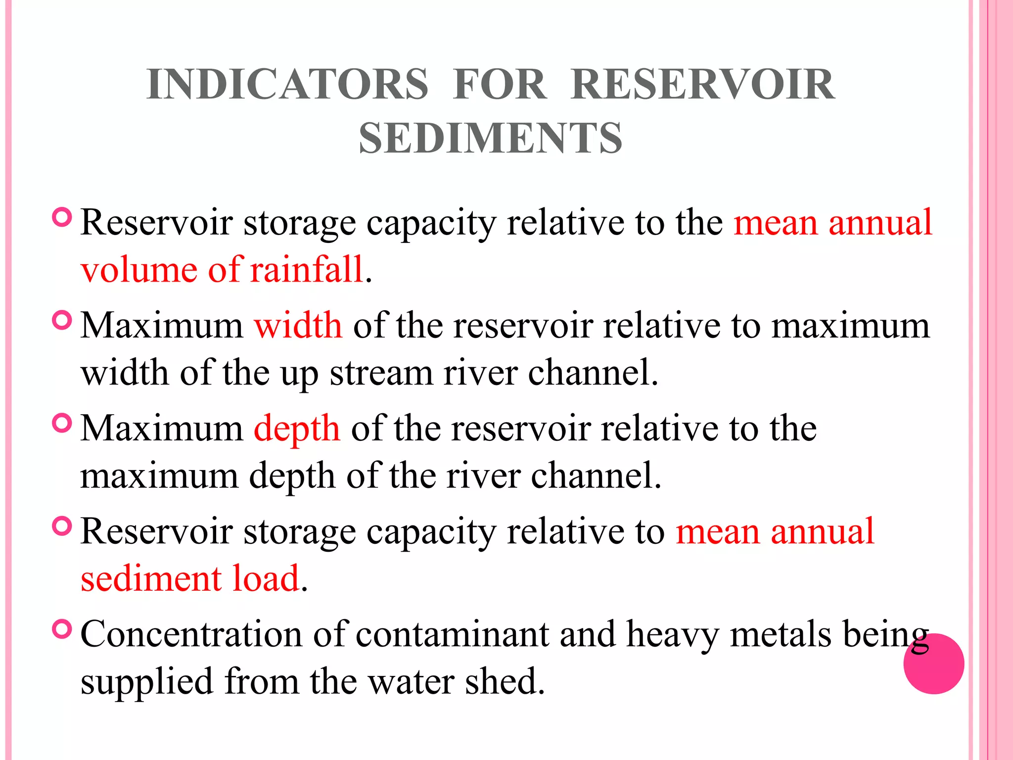 Reservoir sedimentation | PPT